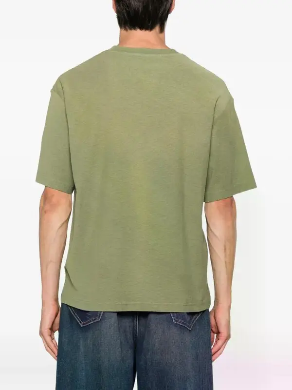 Acne Studios Logo-print Cotton-hemp T-shirt - Green
