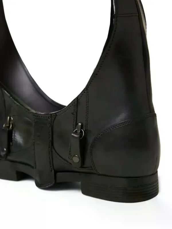 EDEN TAN Heel-detail Leather Tote Bag