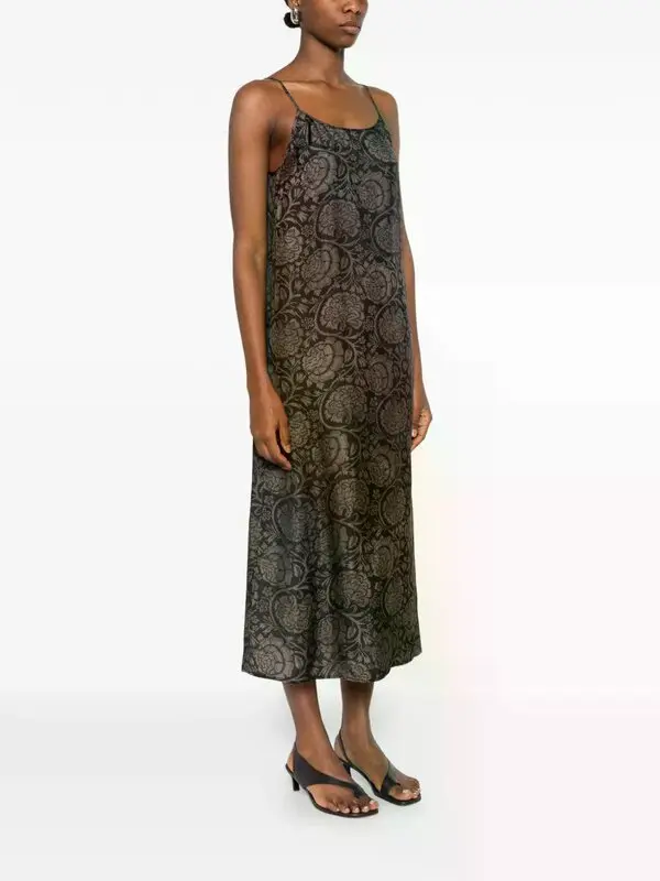 UMA WANG Anaya Floral-print Midi Dress - Black