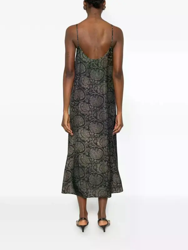 UMA WANG Anaya Floral-print Midi Dress - Black