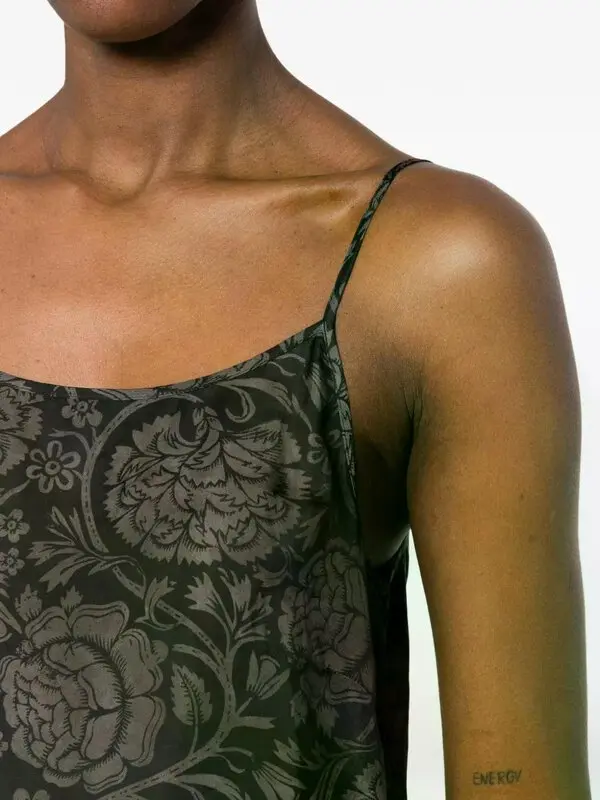 UMA WANG Anaya Floral-print Midi Dress - Black