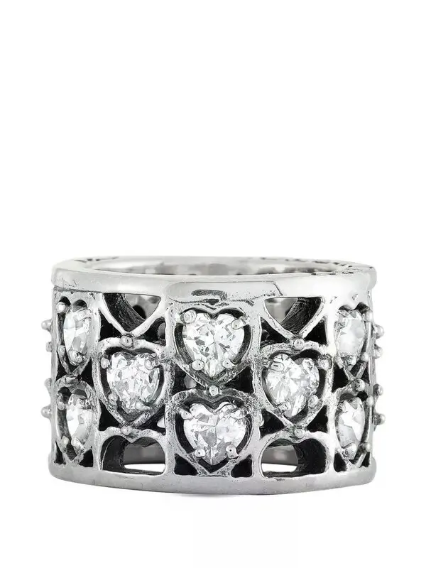 KING BABY STUDIO Heart-cut Cubic Zirconia Band - Silver