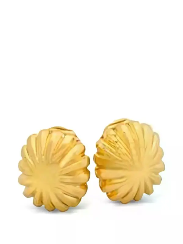 David Webb Fluted Dome Earrings - Gold