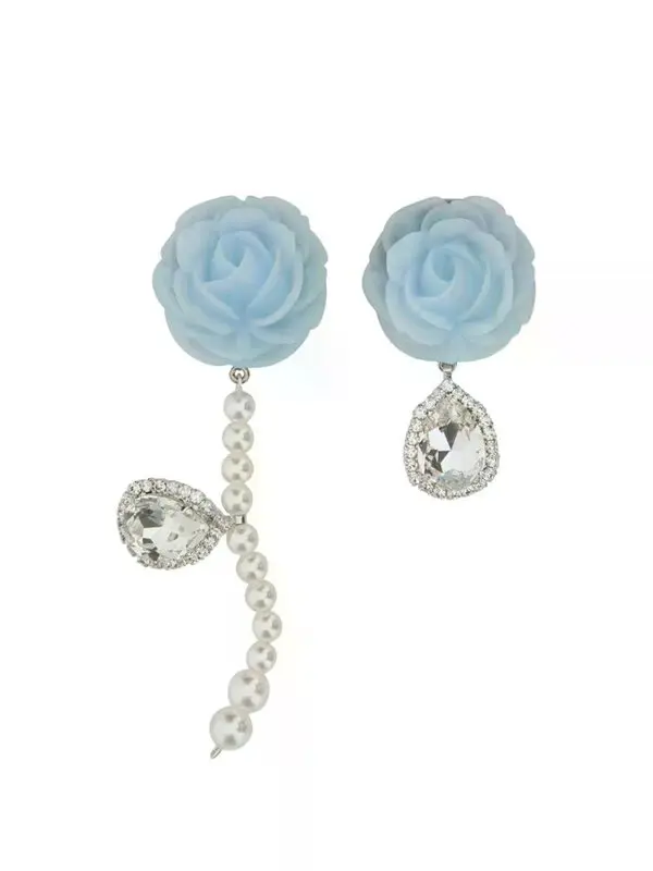 Magda Butrym Embellished Flower Drop Earrings - Silver