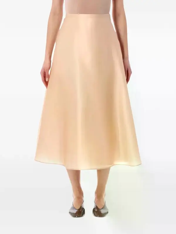 Alberta Ferretti Organza A-line Midi Skirt - Neutrals