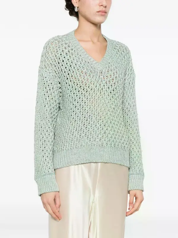 Fabiana Filippi Openwork Knit V-neck Sweater