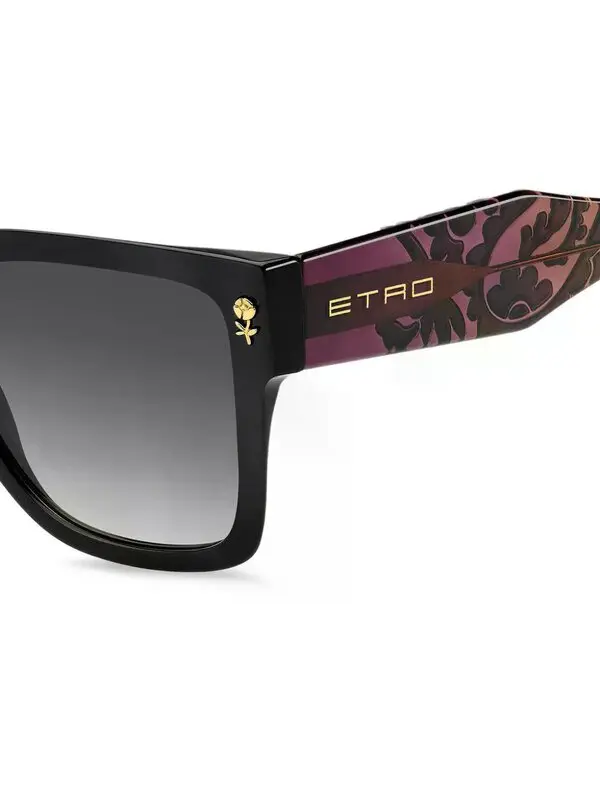 Etro Flower-detail Square Frame Sunglasses
