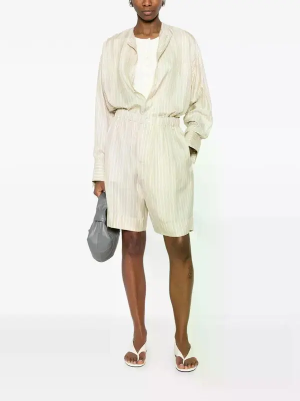 Carven Striped Collarless Shirt