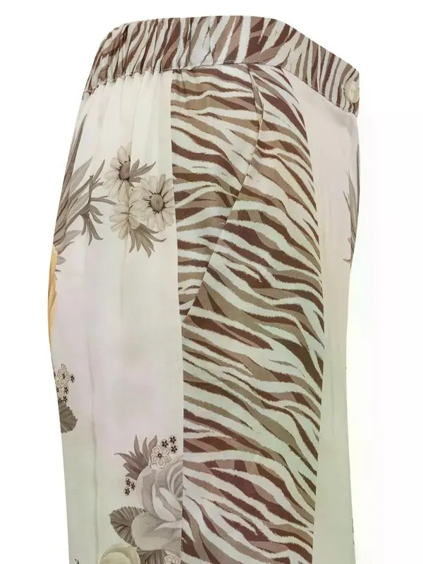 ANNA MOLINARI Floral And Zebra Print Trousers