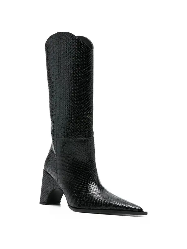 Coperni Python-embossed Cowboy Boots