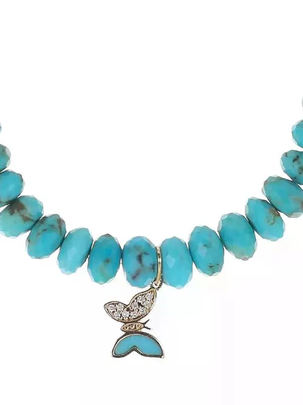 SYDNEY EVAN Turquoise & Diamond Butterfly Charm Bracelet