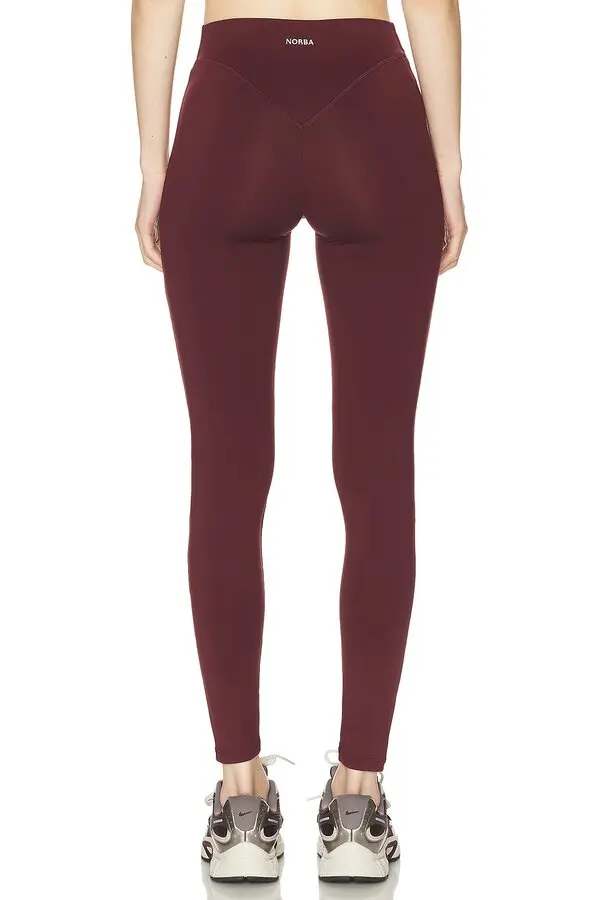 NORBA Accent Legging In Burgundy - Maroon