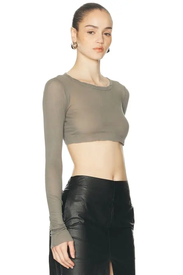 Rick Owens Long Sleeve Cropped Tee