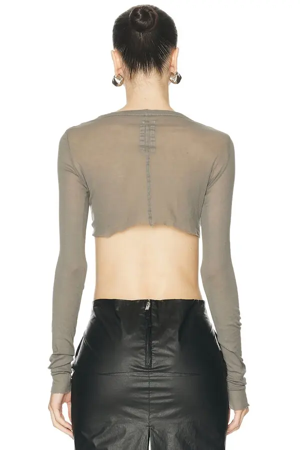 Rick Owens Long Sleeve Cropped Tee - Euca