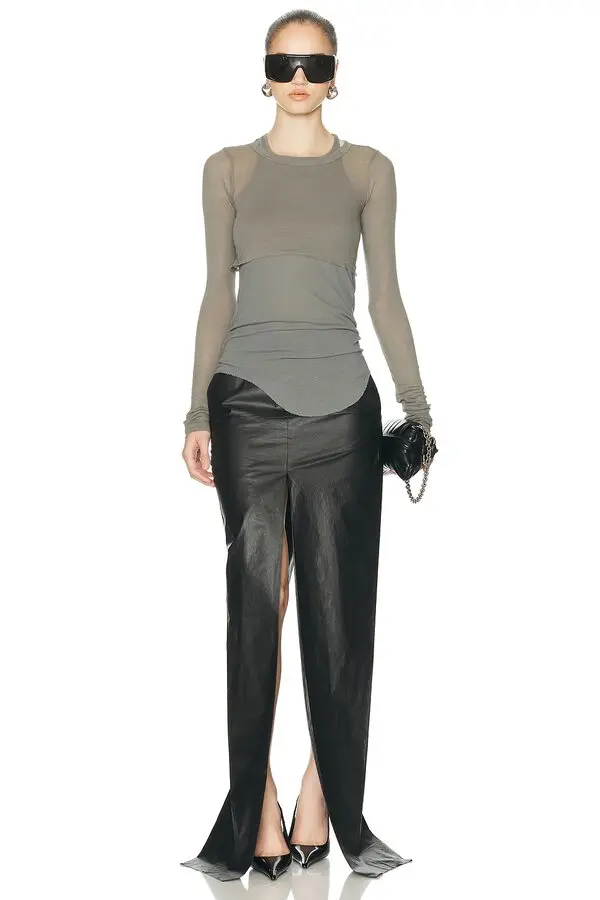 Rick Owens Long Sleeve Cropped Tee - Euca