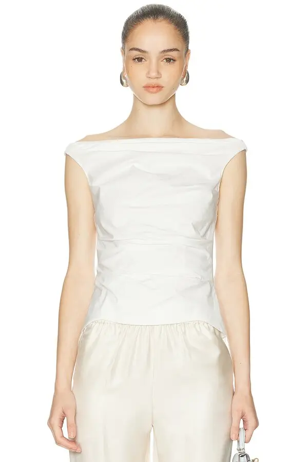 Simkhai Maisel Draped Top - White