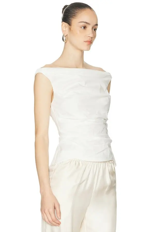 Simkhai Maisel Draped Top - White