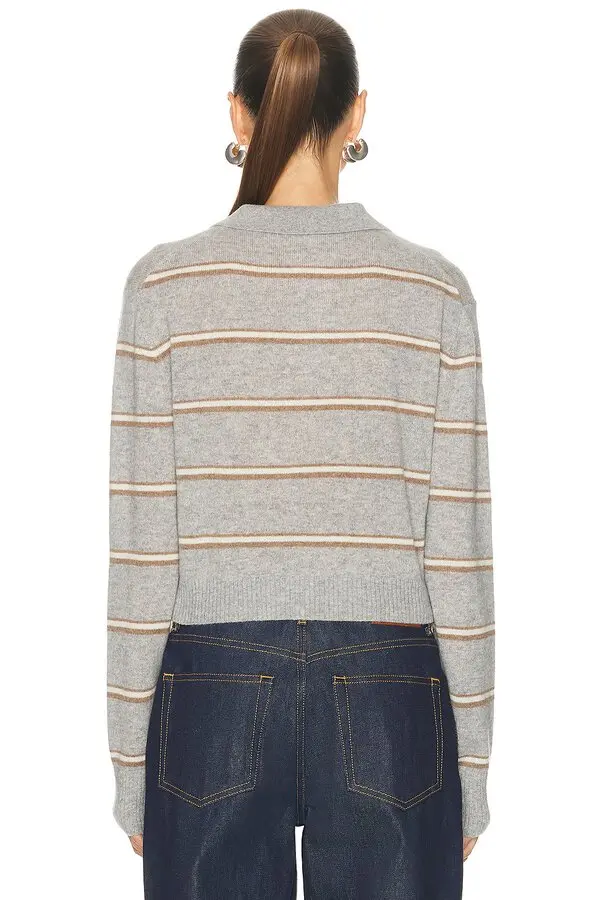 Eterne Barrett Cashmere Sweater - Heather Grey Stripe