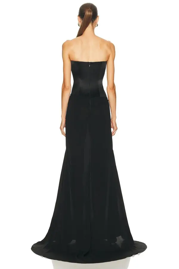 Alex Perry Strapless Corset Gown - Black