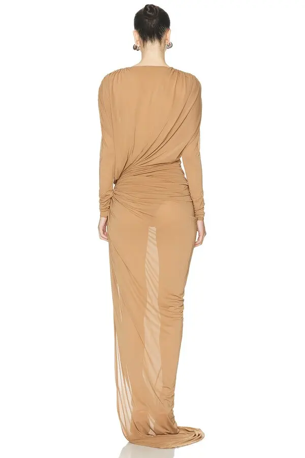 Atlein Draped Longsleeve Dress