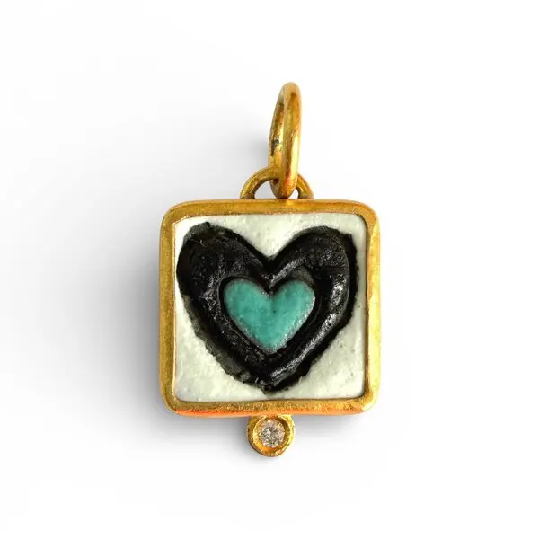 OUF! Ceramic Heart Charm - One-color