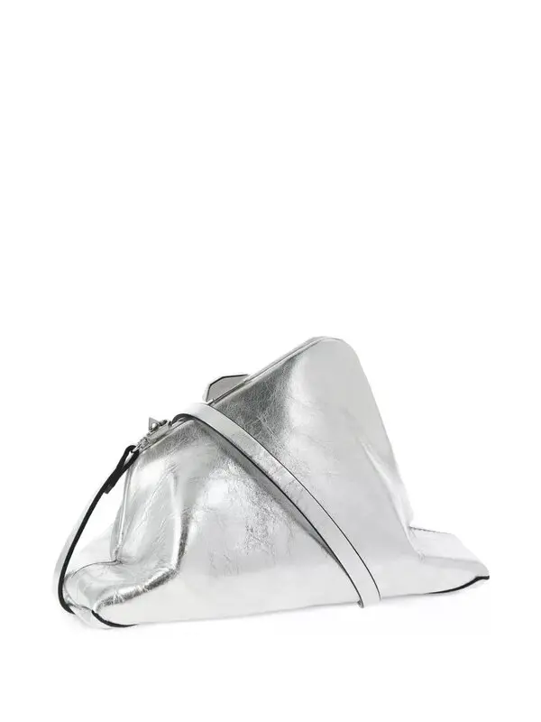 Attico Small Craquelé-effect Leather Clutch