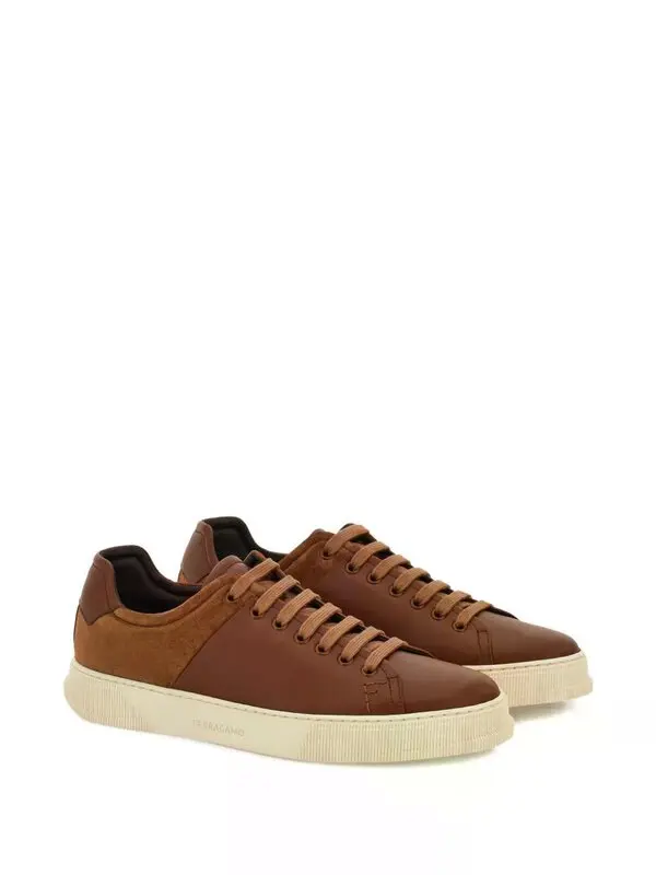 FERRAGAMO Panelled Low-top Sneakers - Brown