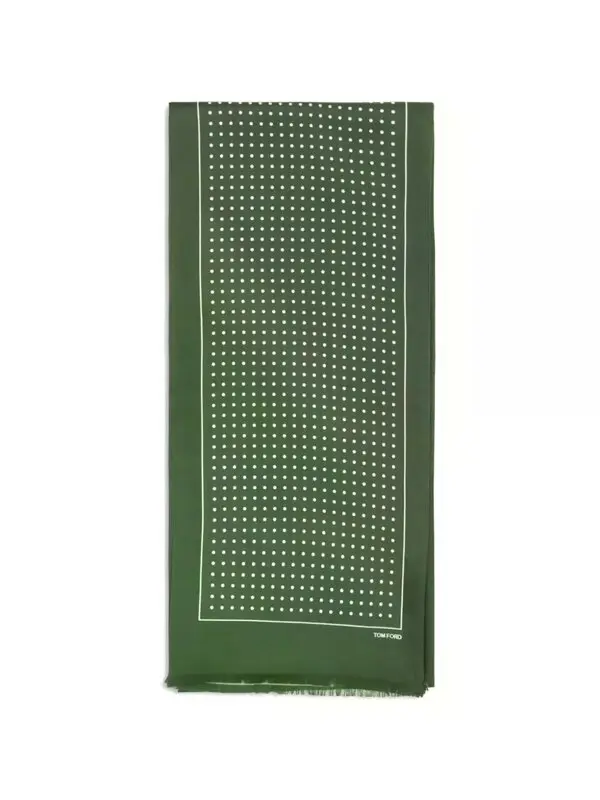 TOM FORD Polka-dot Scarf - Green