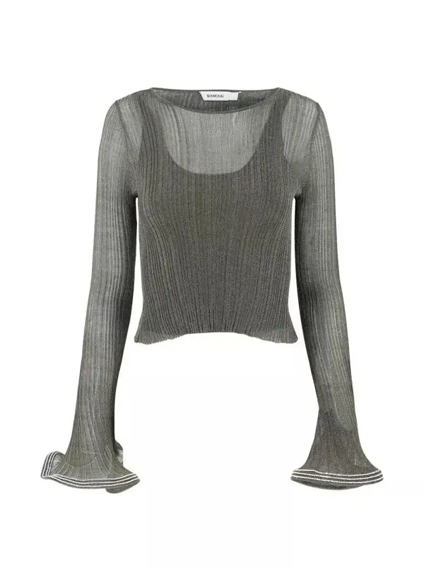 Simkhai Maebry Ruffled Ribbed T-shirt