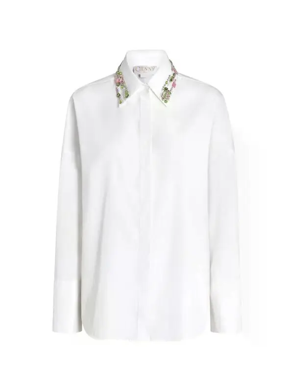 GENNY Embellished Collar Shirt - White