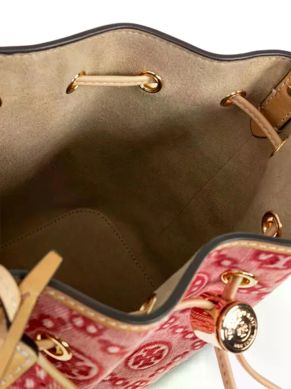 Tory Burch T Monogram Bucket Bag - Red