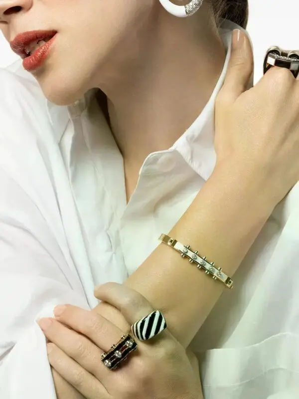 David Webb Striped Band Ring