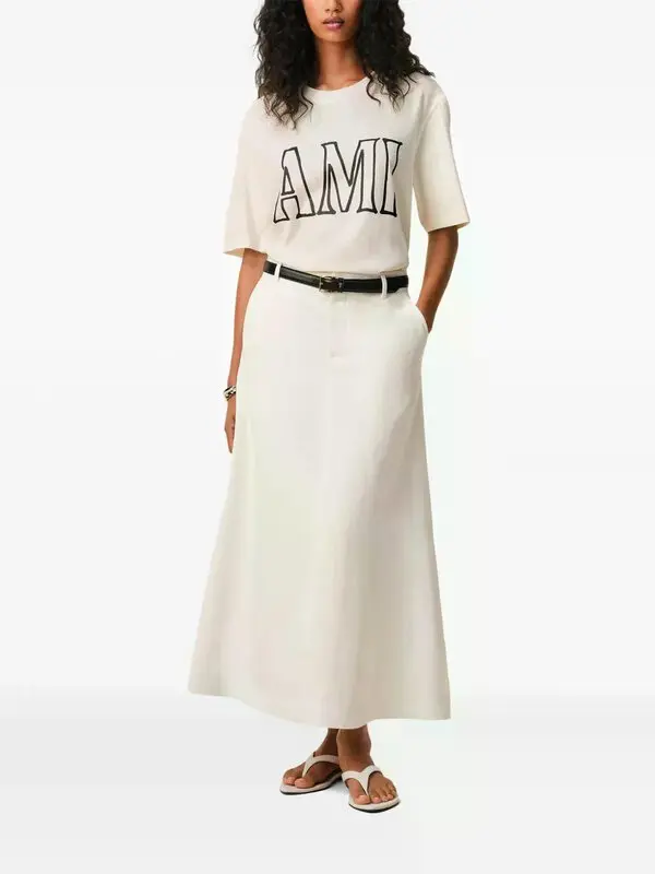 AMI Paris Printed Cotton Jersey T-shirt - Neutrals