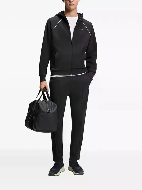 BOSS Piping-detail Track Pants In A Cotton Blend - Blue