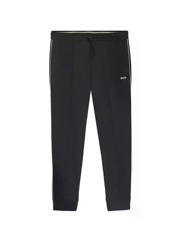 BOSS Piping-detail Track Pants In A Cotton Blend - Blue