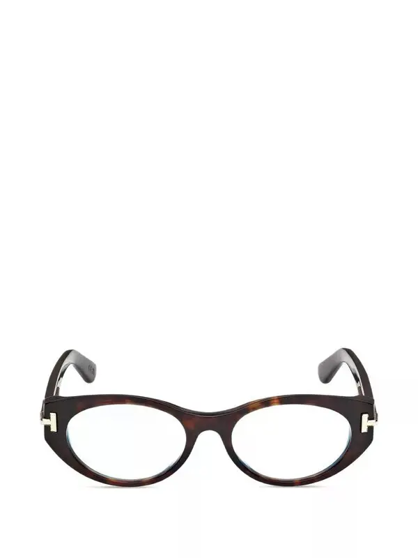 TOM FORD Oval Frame Eyeglasses - Brown