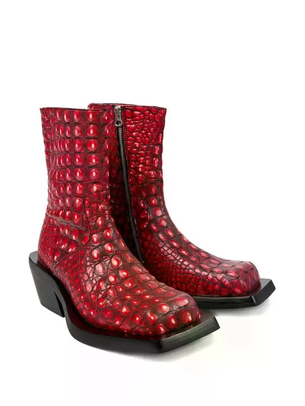 Camper Quetal Textu Ankle Boots - Red