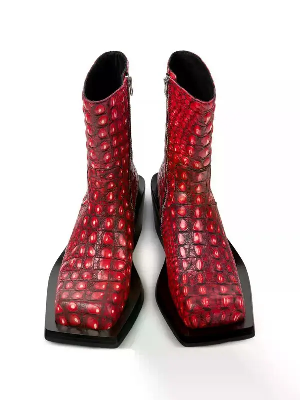 Camper Quetal Textu Ankle Boots - Red