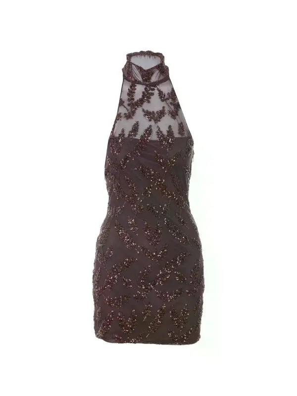 ANIYE BY Uma Halterneck Mini Dress - Brown