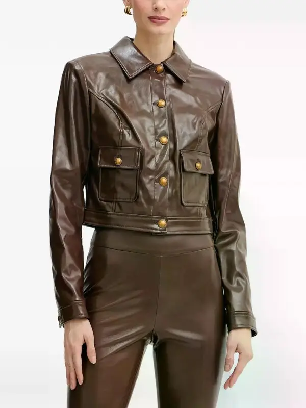Guess Buttoned Pocket Jacket - Brown