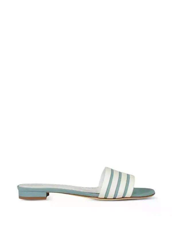 Manolo Blahnik Striped Flat Sandals