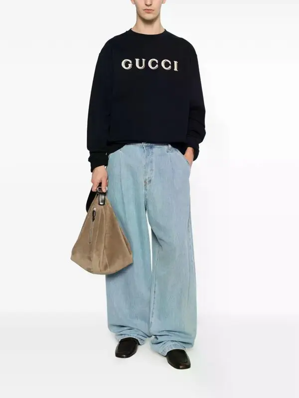 Gucci Logo-detailed Crew-neck Pullover - Blue
