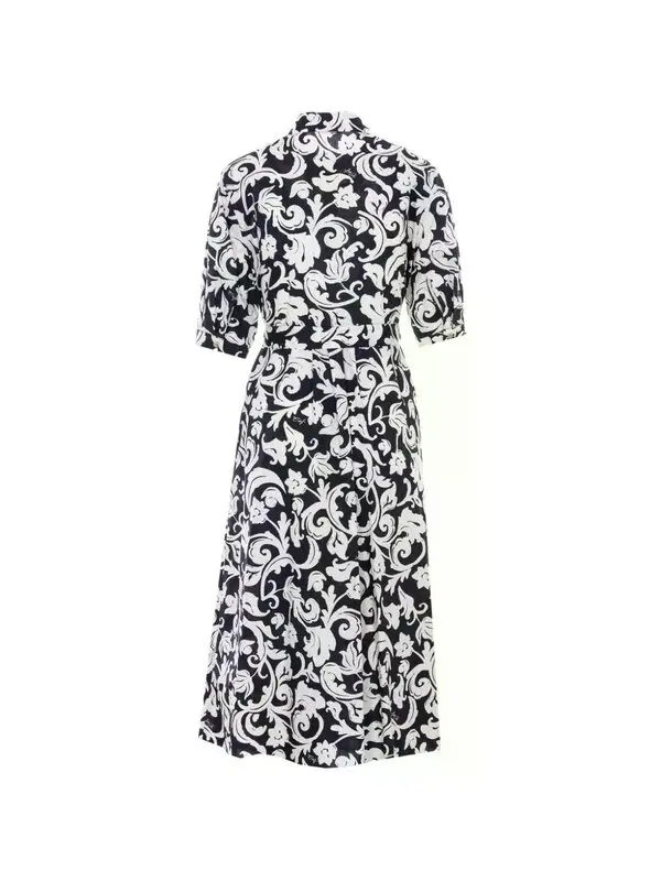 Liu Jo Floral Print Midi Dress With Belt - Blue