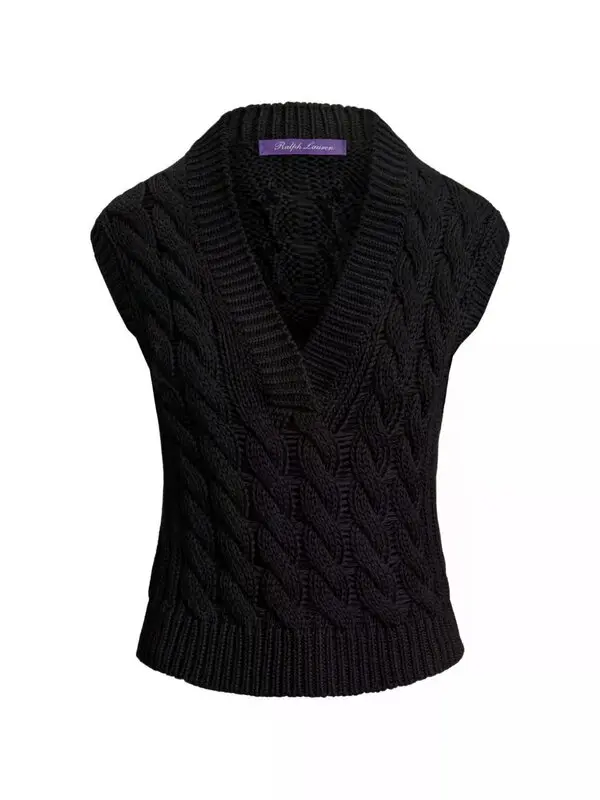 Ralph Lauren V-neck Cable-knit Top