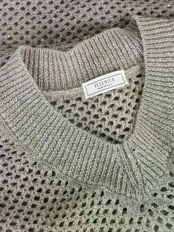 Peserico Open-knit V-neck Sweater