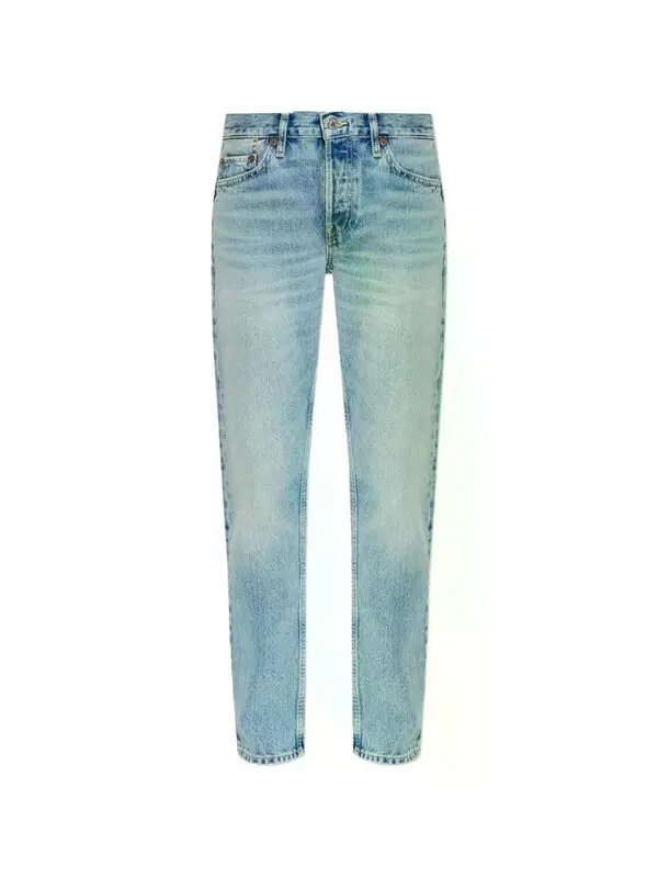 RE/DONE Buttoned Straight Leg Jeans