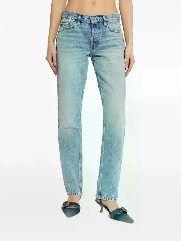 RE/DONE Buttoned Straight Leg Jeans