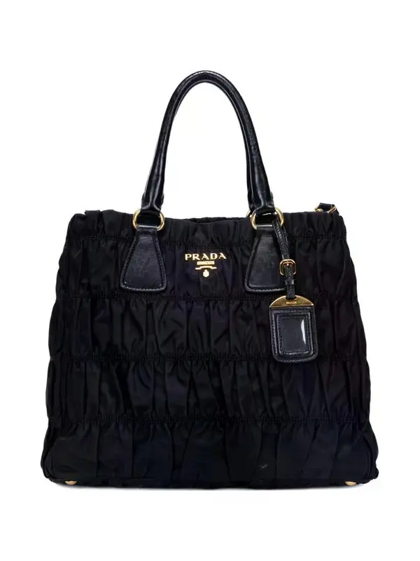 Prada Gaufre Tessuto Logo Tote Bag
