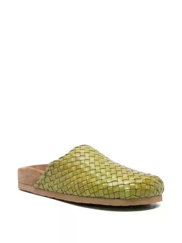 Dragon Diffusion Woven Mules - Green