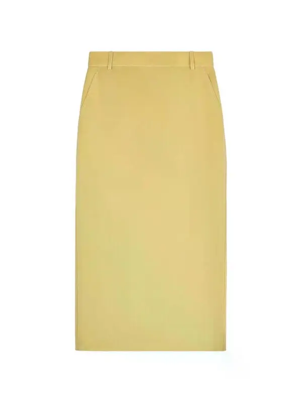 TOD'S Midi Skirt With Pocket Detail - Yellow